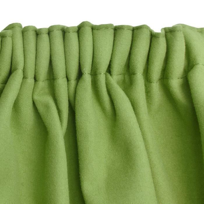 Beautissu Lot de 2 Rideaux thermiques Vert uni opaque à ruflette Amelie ...