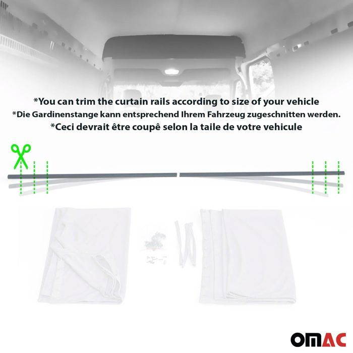 Rideaux De Porte Hayon pour Citroen Jumpy L2 Bleu Foncé Tissu ...