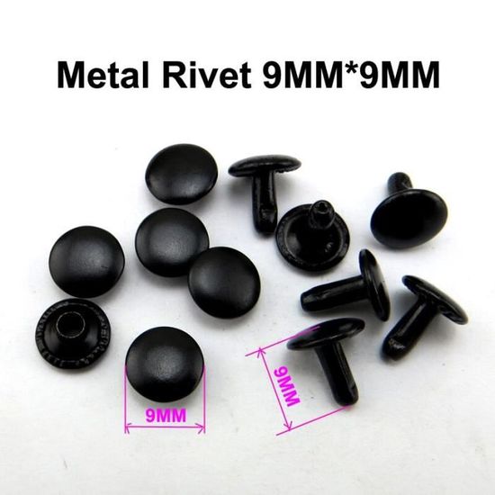 100 PIÈCES EN MÉTAL Noir RIVETS Décoratif Boutons À Coudre Vêtements ...