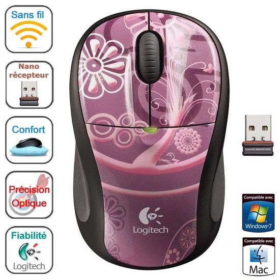 Logitech Wireless Mouse M305 Plum Current - Cdiscount Informatique