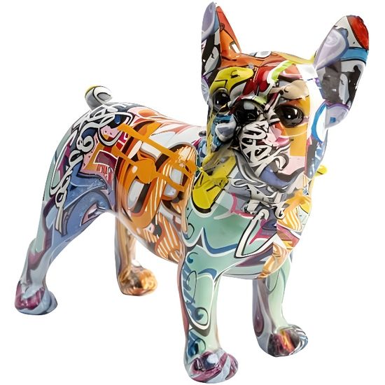 Statue chien debout tague GRAFITTI BULLDOG 24cm - Objets décoratifs ...