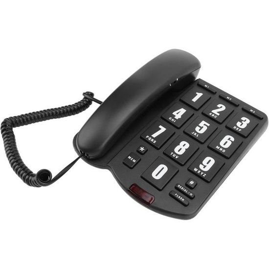 Téléphone à Grosses Touches pour Personnes âgées, Téléphone Fixe ...