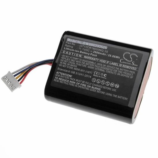 Batterie de remplacement - VHBW - J271/ICR18650NQ-3S - 2600mAh - 11.1V ...