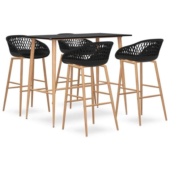 VidaXL Ensemble de Bar 5 pcs Meubles de Pub Table et Chaises de Bistrot ...