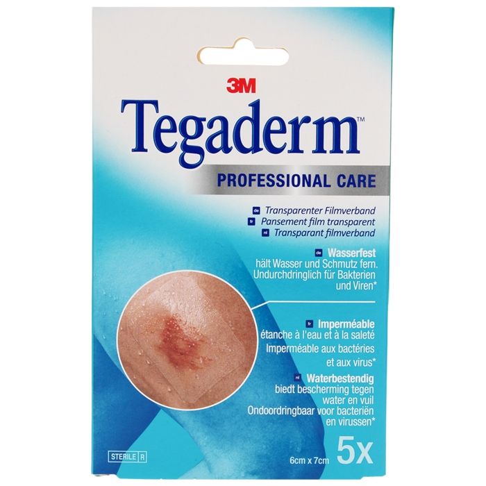 3M Tegaderm Pansement Film Transparent Étanche 6 cm x 7 cm 5 Pansements ...
