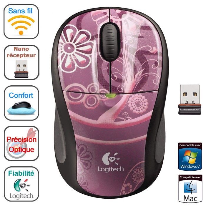 Logitech Wireless Mouse M305 Plum Current - Cdiscount Informatique