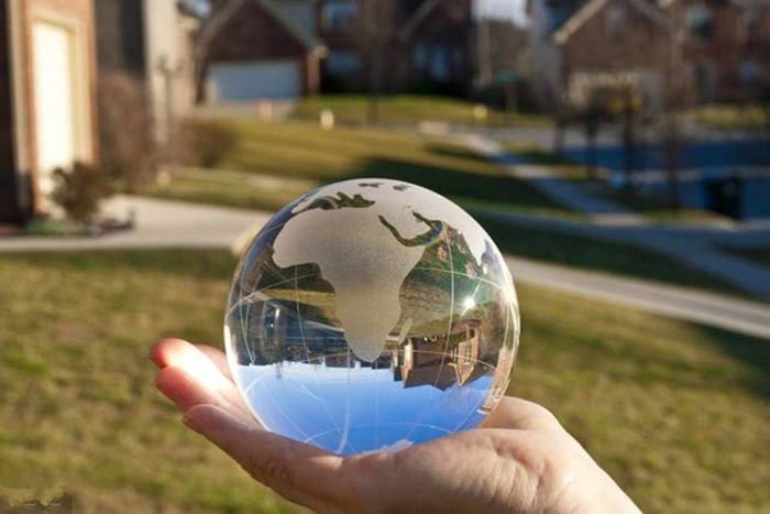 Crystal Magic Sphere Globe World Map Artisanat À Boules 60 Mm Verre ...
