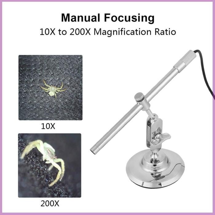 Cocosity Microscope USB 200x Microscope à 8pc 200x Endoscope 1080p ...