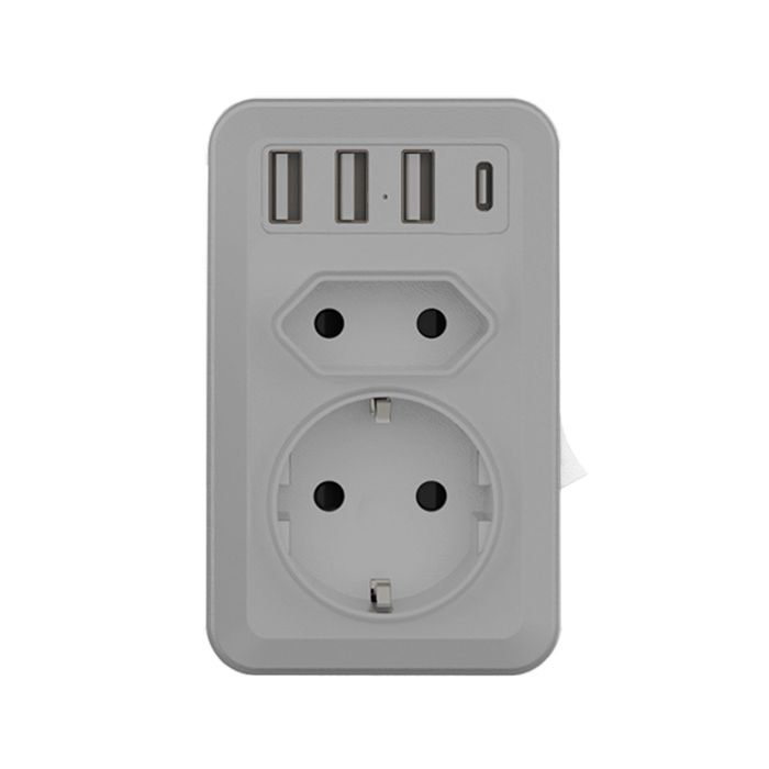 Adaptateur multiprise 6 en 1 avec 1 port USB-C PD20W, multiprise 3 ...