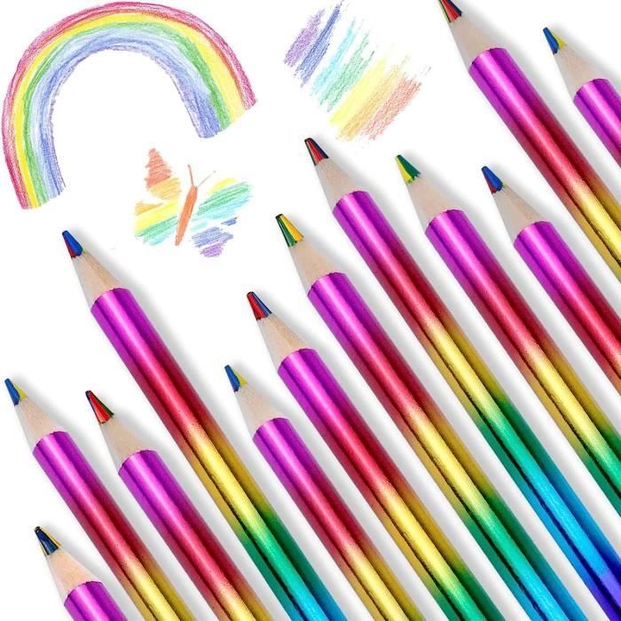 Crayon De Couleurs,24 Pièces Woody Crayons De Couleur Pour Adultes Et ...