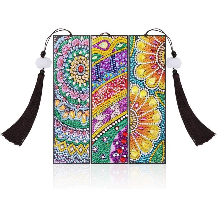 (Paquet De 3) Kit De Marque-Pages Broderie Diamant Avec Gland En Cuir ...