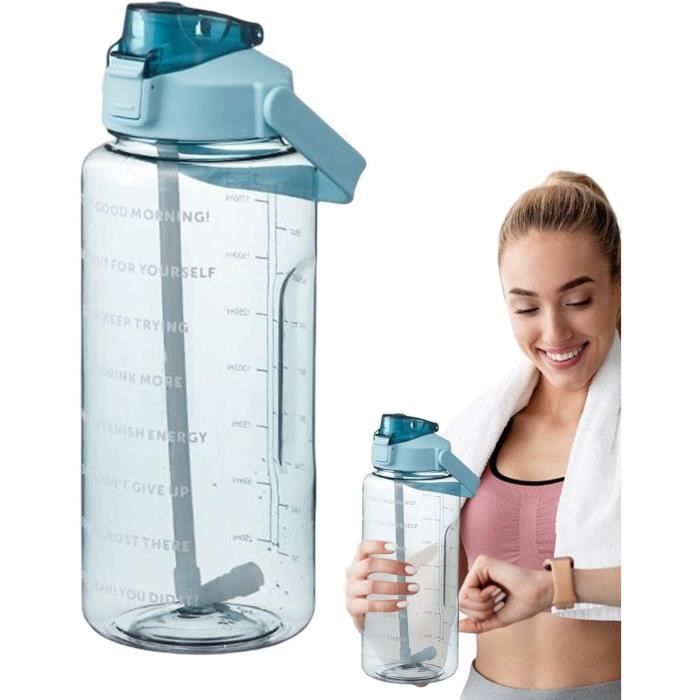 Gourde Sport 2L, Bouteille D'Eau De Motivation, Gourde Graduée, Avec ...