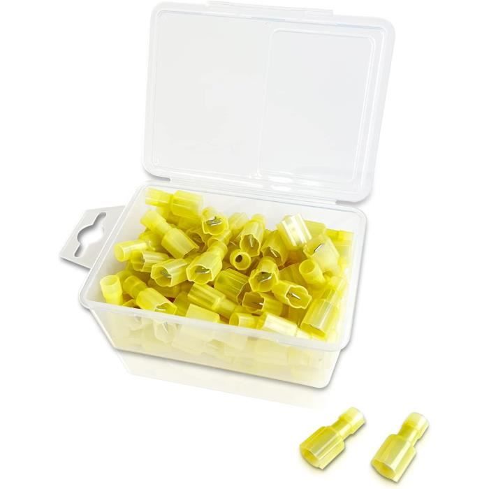 100 Pièces Cosse Électrique Plate Fermel, Connecteur à sertir, Nylon ...