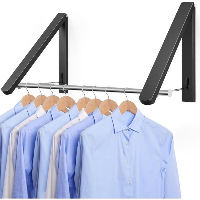 Cintre Mural, 2PCS Rabattable Etendoir Mural Aluminium Stabilise avec ...