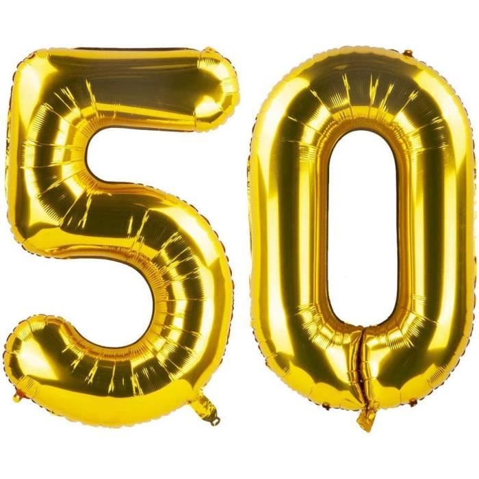 40 Pouces Ballon Chiffre 50 Ans Géant Ballons en Or Ballons Aluminium ...
