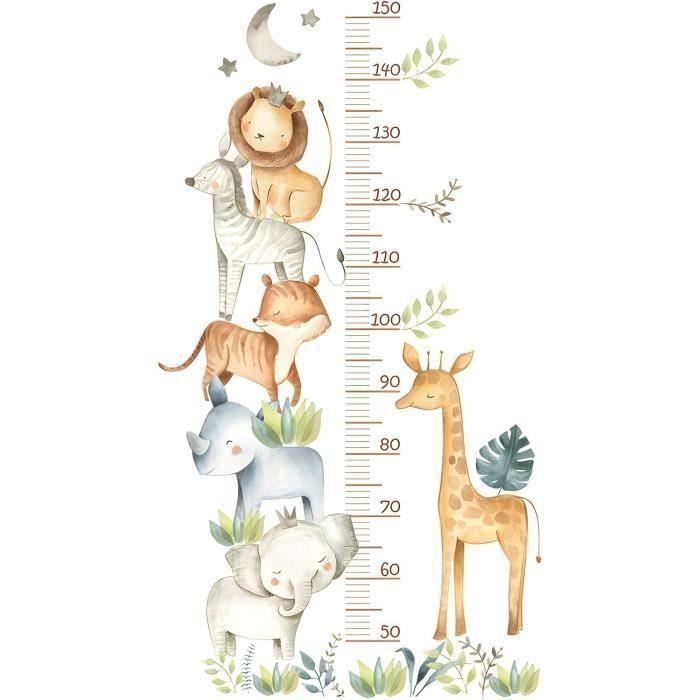 Toise de mesure pour enfants - HUIXI - Sticker mural - Motif animaux ...