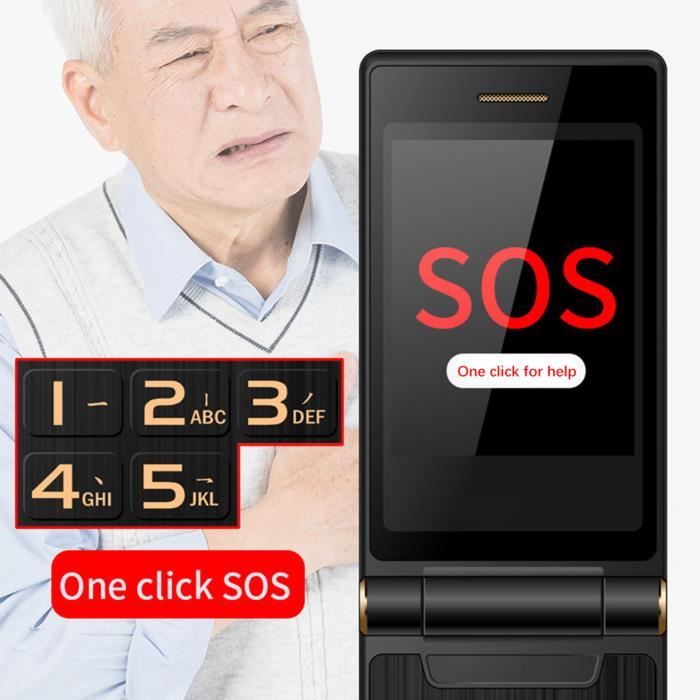 Duokon Téléphone à clapet senior enfant 2.8 pouces double carte longue veille - Cdiscount Téléphonie