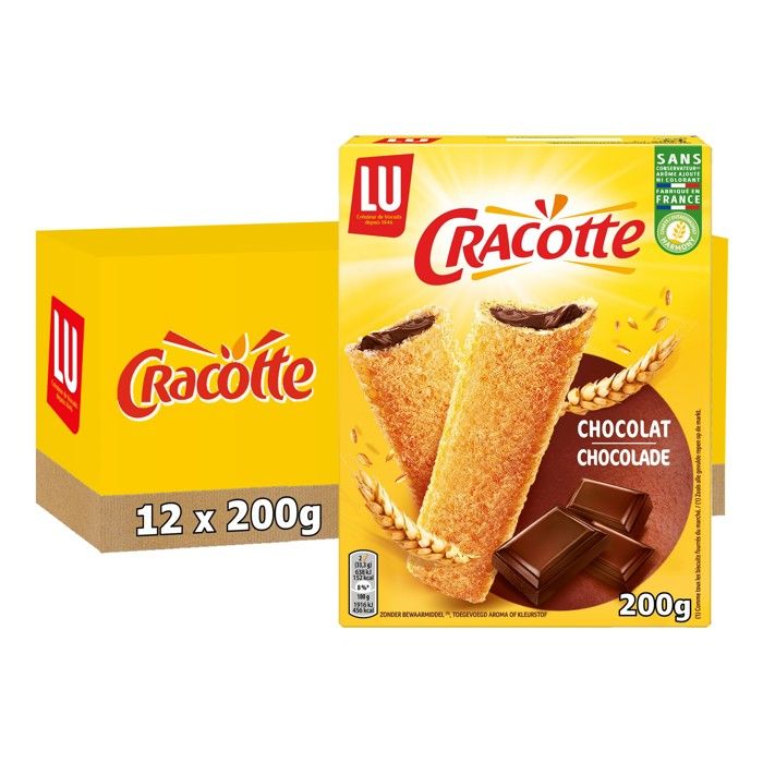 LU - 12 boîtes de Cracotte - Biscottes fourrées au chocolat - (12x200g ...