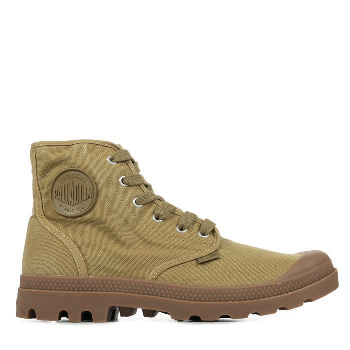 Bottines Palladium Pampa Hi - Olive - Homme - Semelle crantée - Toile ...