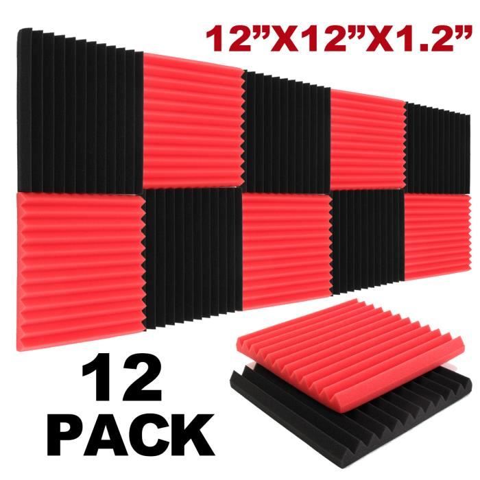 TEMPSA Lot de 12pcs Mousse Eponge Isolation Acoustique Insonorisation ...