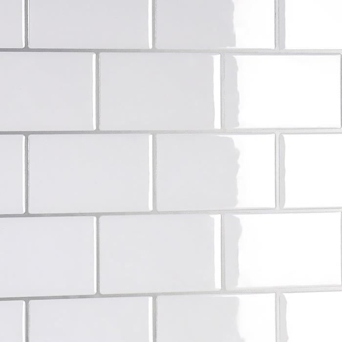Credence Adhesive Pour Cuisine Blanc 30.5Cm X 30.5Cm 4 Pièces Carrelage Adhesif Mural ...