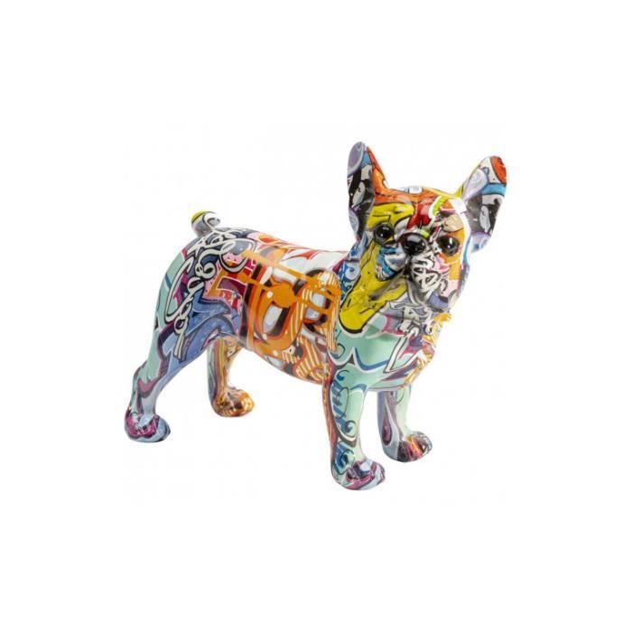 Statue chien debout tague GRAFITTI BULLDOG 24cm - Objets décoratifs ...