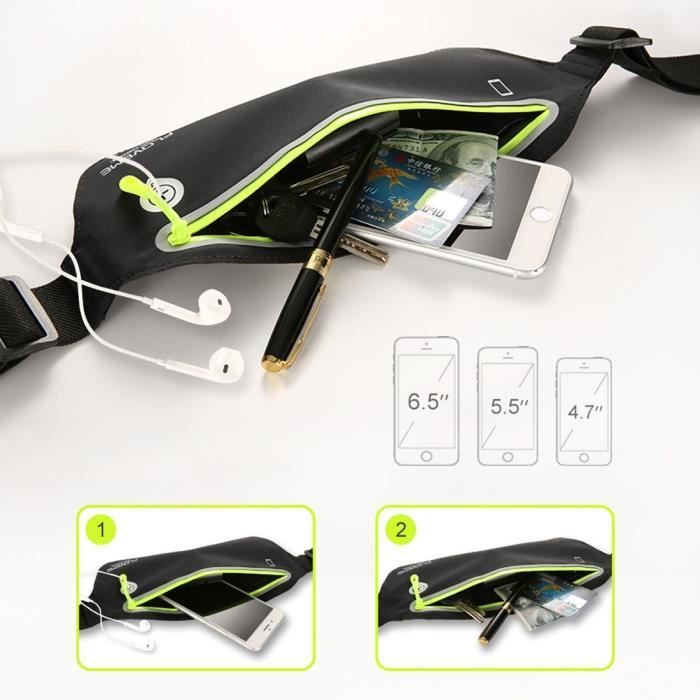 Étui cas tel portable Sac Banane Course à Pied Marche Réfléchissant ...