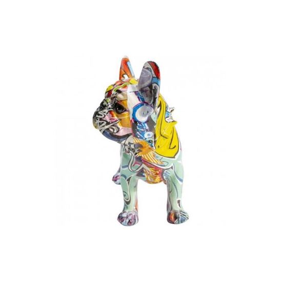 Statue chien debout tague GRAFITTI BULLDOG 24cm - Objets décoratifs ...