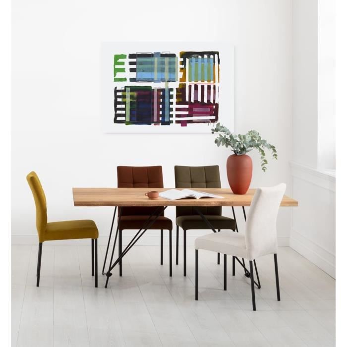 Tableau Sur Châssis Dans Un Cadre En Bois Véritable - Grids & Stripes ...