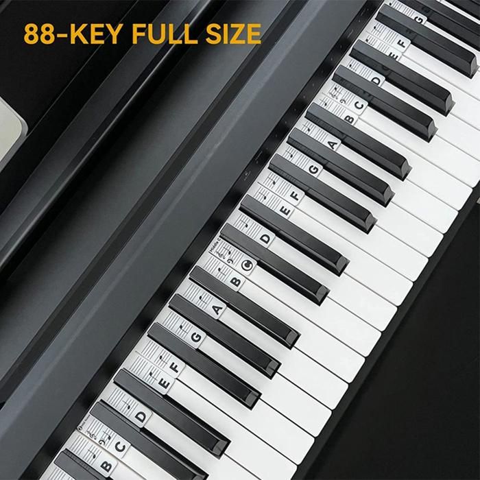 INF Guide des notes de piano Étiquette de note du clavier de piano 88 ...