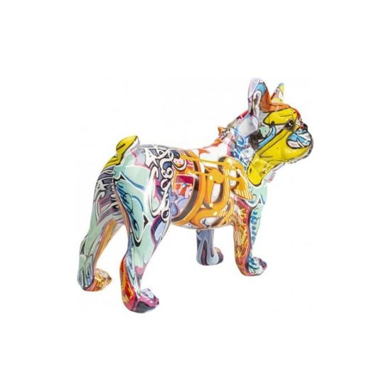 Statue chien debout tague GRAFITTI BULLDOG 24cm - Objets décoratifs ...