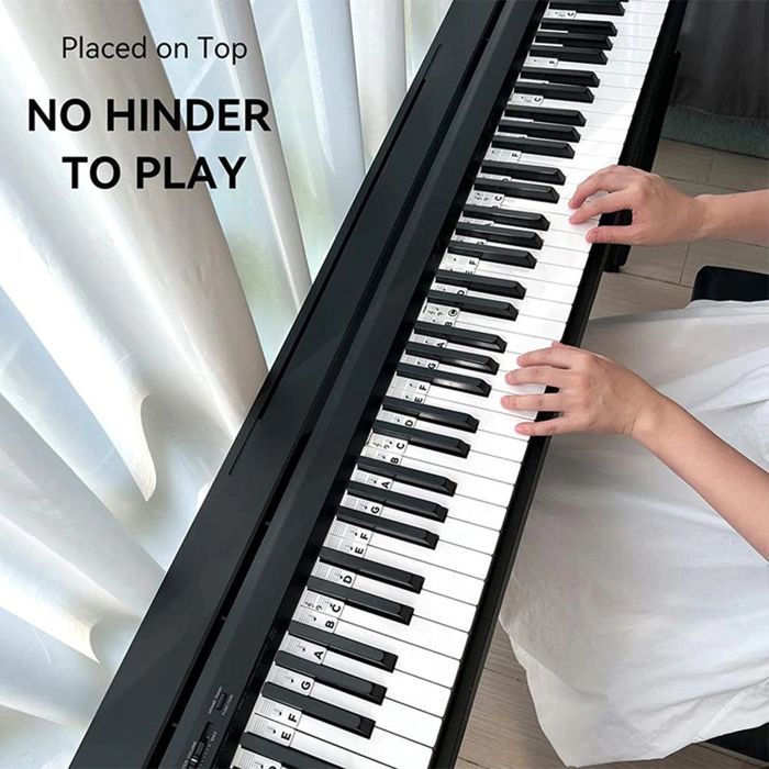 INF Guide des notes de piano Étiquette de note du clavier de piano 88 ...