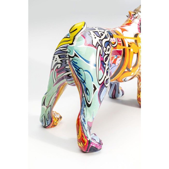 Statue chien debout tague GRAFITTI BULLDOG 24cm - Objets décoratifs ...