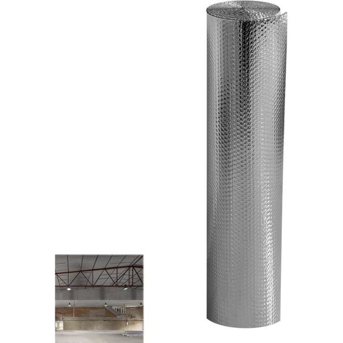 Aufun Film d'isolation Film isolant Double feuille à bulles d'aluminium ...