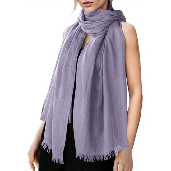 Écharpe Femme Grande Hiver Foulard Luxe Voile Beau Coton Scarf Chaud ...