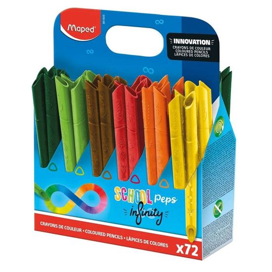 Crayons de couleur - MAPED - Color'Peps Infinity - 72 Crayons - 100% ...
