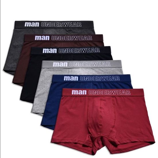 BOXER - SHORTY homme - confortable 6pcs lot coton boxer sous-vêtements ...