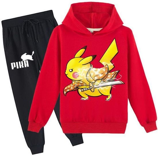 Hoodies Pokemon Pikachu Enfants 3D Impression Sweatshirt et Pantalon ...
