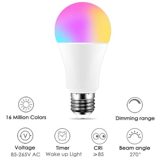 Ampoule LED - PIMPIMSKY - B22 - 15W - WiFi - RGB + Blanc 5700K - Cdiscount Bricolage