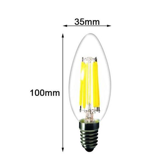 Ampoule,C35 E14 220V-2W 220V-Pas de-blanc chaud--Ampoules LED à Filament E14 C35 C35L, 2W 4W 6W ...