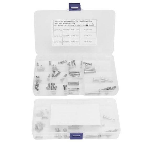 Goupilles de chape - ZJCHAO - Kit d'assortiment 44 pièces - Acier inoxydable - Antirouille ...