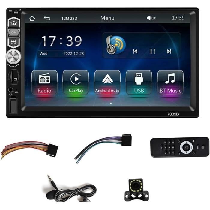 Autoradio Stéréo Simple Din Carplay Android Auto, Radio À Écran Tactile ...