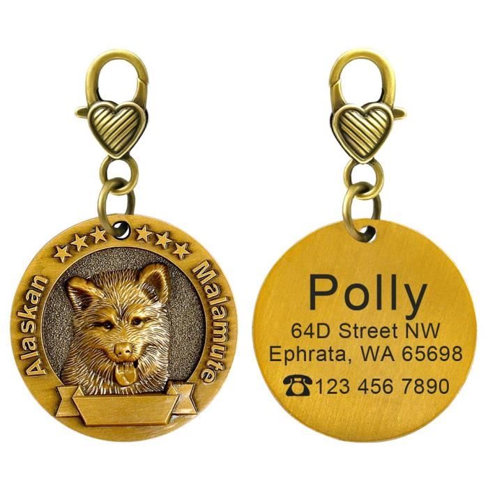 Plaque d'identification personnalisée pour chien, plaque d ...