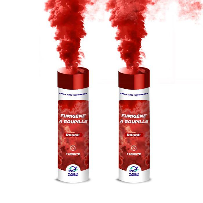 PLANETE FUMIGENE Lot de 2 Fumigènes a Main 1 MINUTE couleur Rouge ...
