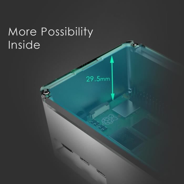 Boîtier en aluminium anidees pour Raspberry Pi 5 Noir AI-PI5-BB-H ...