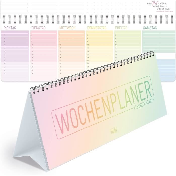 Rainbow Calendrier De Bureau Hebdomadaire Non Daté Au Format Paysage À ...