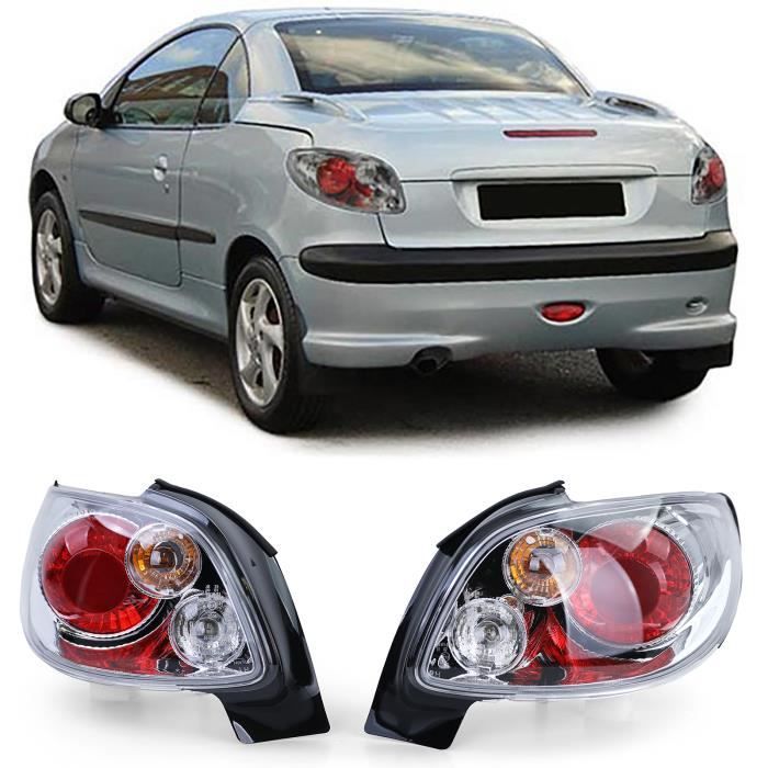 2 FEUX ARRIERE CHROME POUR PEUGEOT 206 CC DE 08/1998 A 07/2006 ...