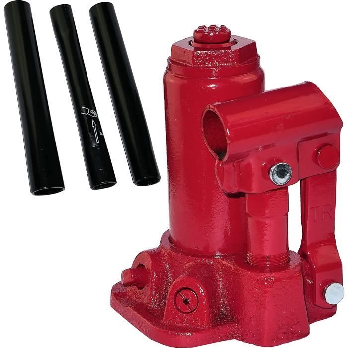 Cric Bouteille hydraulique - capacité 2 tonnes - poignée réglable - en ...