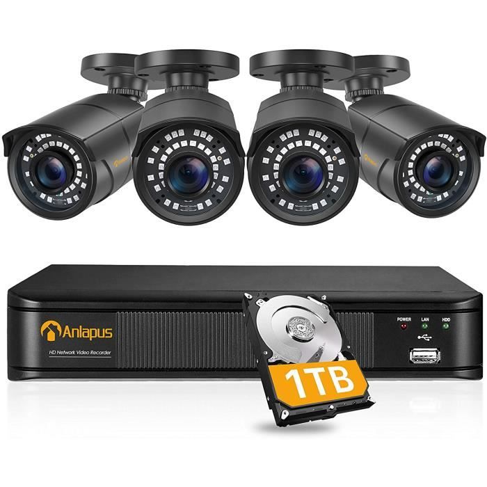 Anlapus 5MP H.265+ PoE Kit Camera de Surveillance avec 8CH 5MP PoE NVR ...