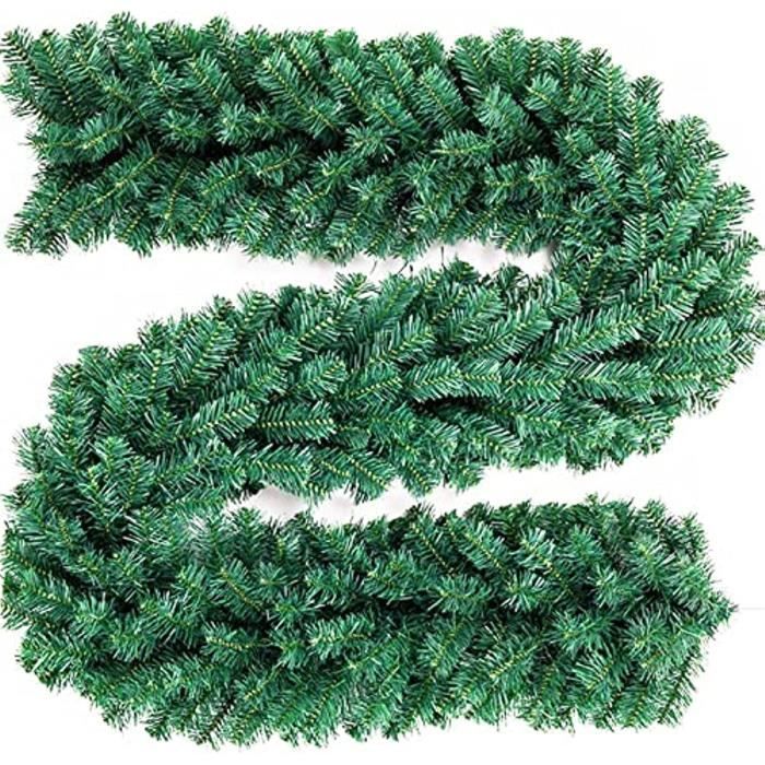 Guirlande Sapin Artificiel, 2.7m Guirlande Noel Sapin en PVC, Decoration pour Cheminée, Escalier ...